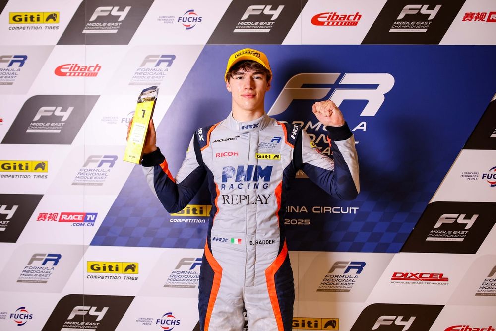 ホンダ育成の加藤大翔、フォーミュラ・リージョナル中東で初表彰台を獲得も接触続く。元フェラーリF1バドエルの息子も勝利掴む