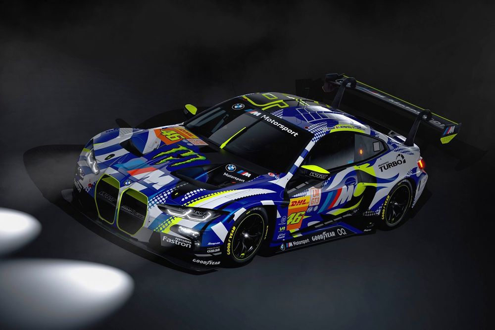 Auto Valentino Rossi tijdens 24 uur van Le Mans in speciale livery